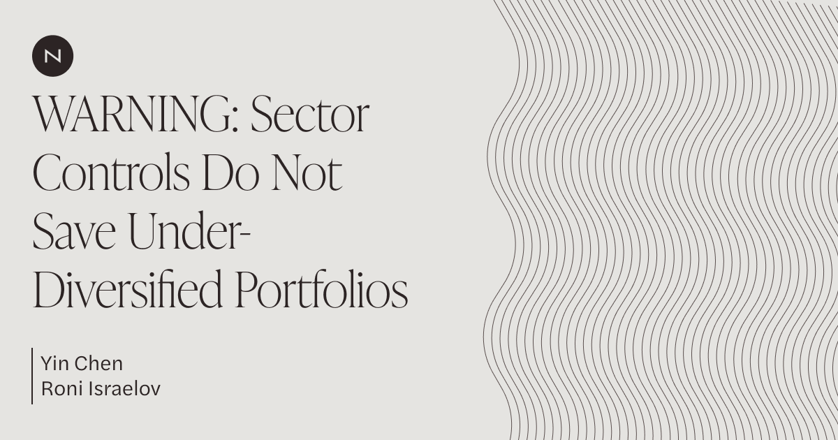 WARNING: Sector Controls Do Not Save Under-Diversified Portfolios | NDVR